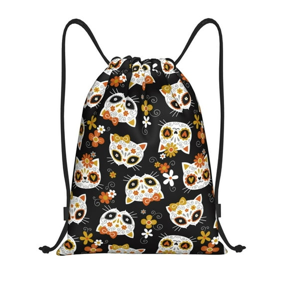 Drawstring Backpack, Flower fox Light Waterproof Sports Gym Bag Draw ...