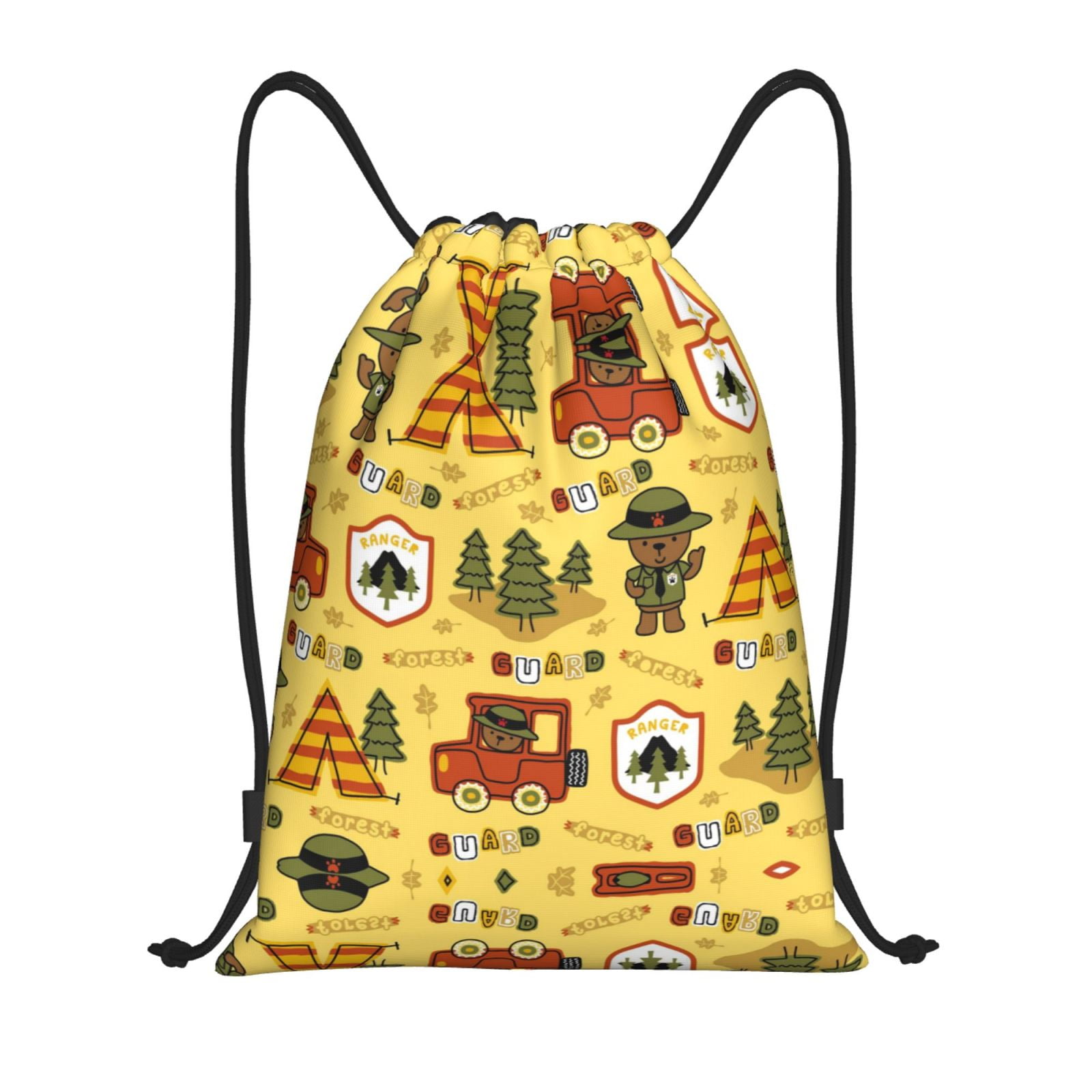 Drawstring Backpack, Forest Guard,Car TentTrees Light Waterproof Sports ...