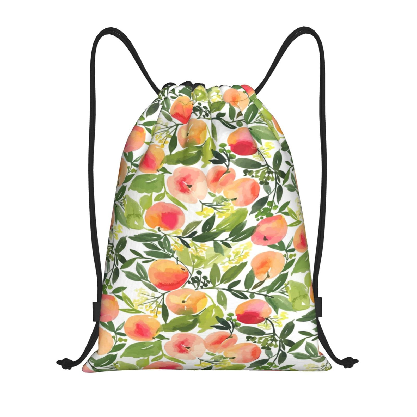 Drawstring Backpack - Fruits Peach1 Cheer Gym Bag for Women Men ...