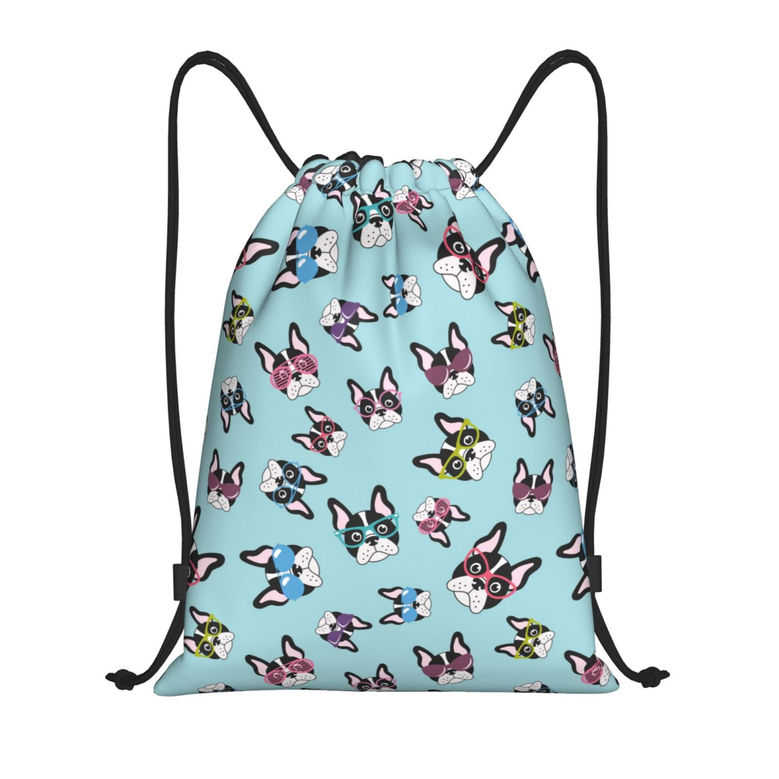 Drawstring Backpack - Funny French Bulldog Cute Cheer Gym Bag for Women ...