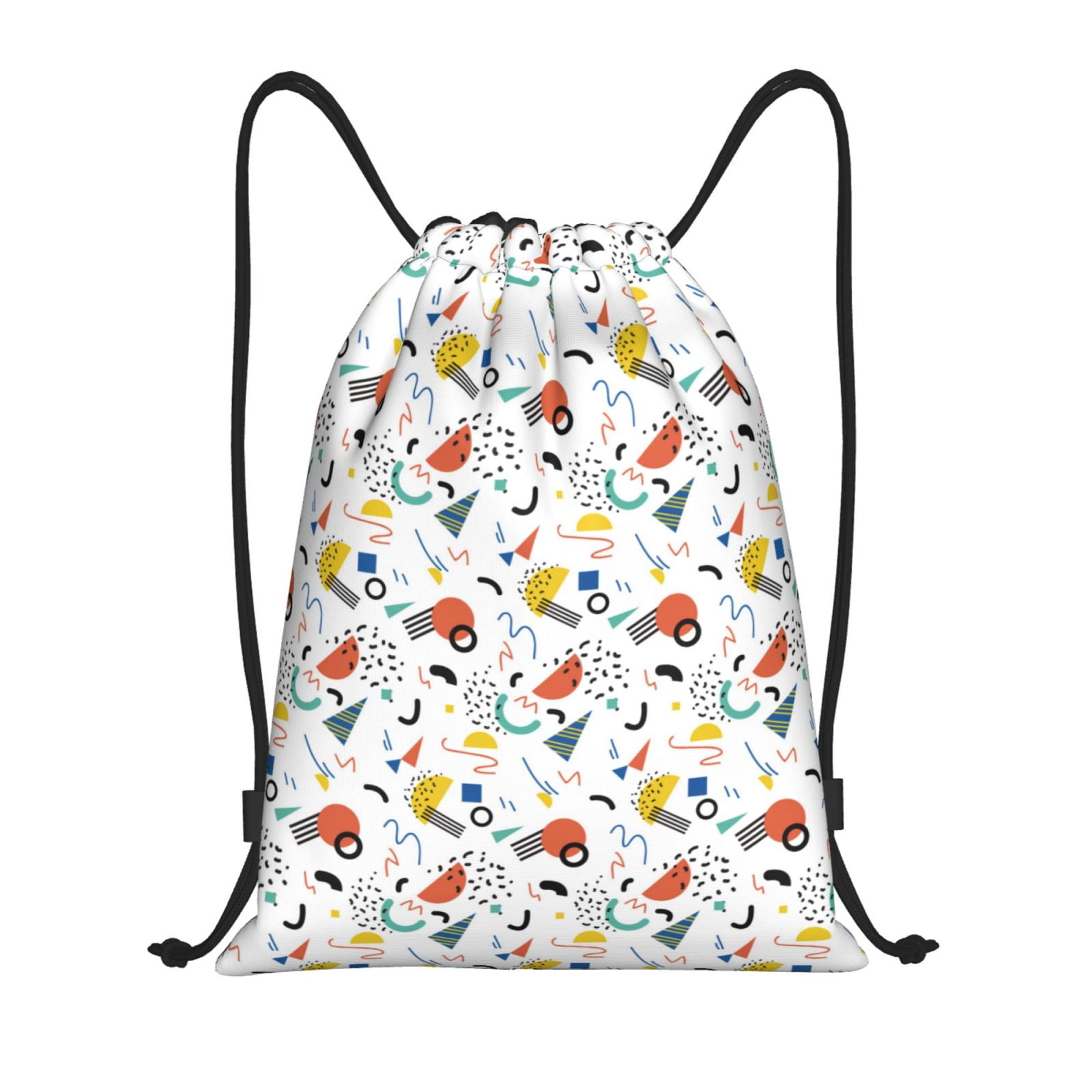 Drawstring Backpack, Geometric retro Light Waterproof Sports Gym Bag ...