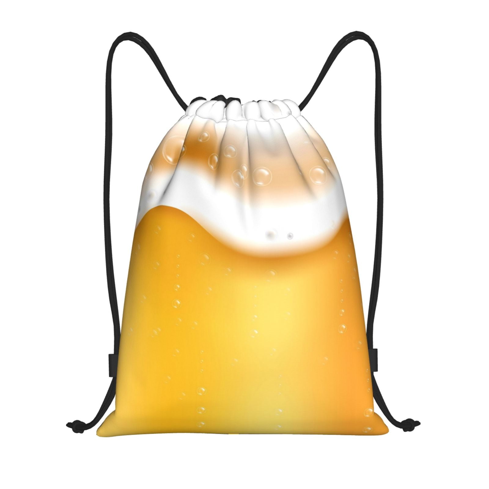 Drawstring Backpack, Golden Beer Light Waterproof Sports Gym Bag Draw ...