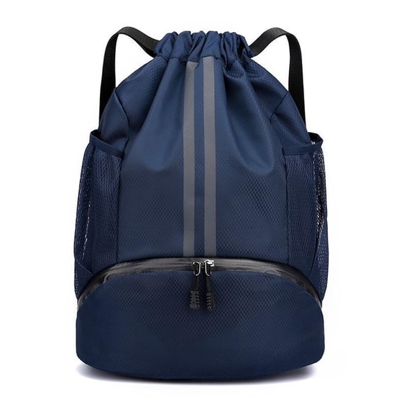 Drawstring Backpack Gym Bag with Shoes Compartment, Water-Resistant ...