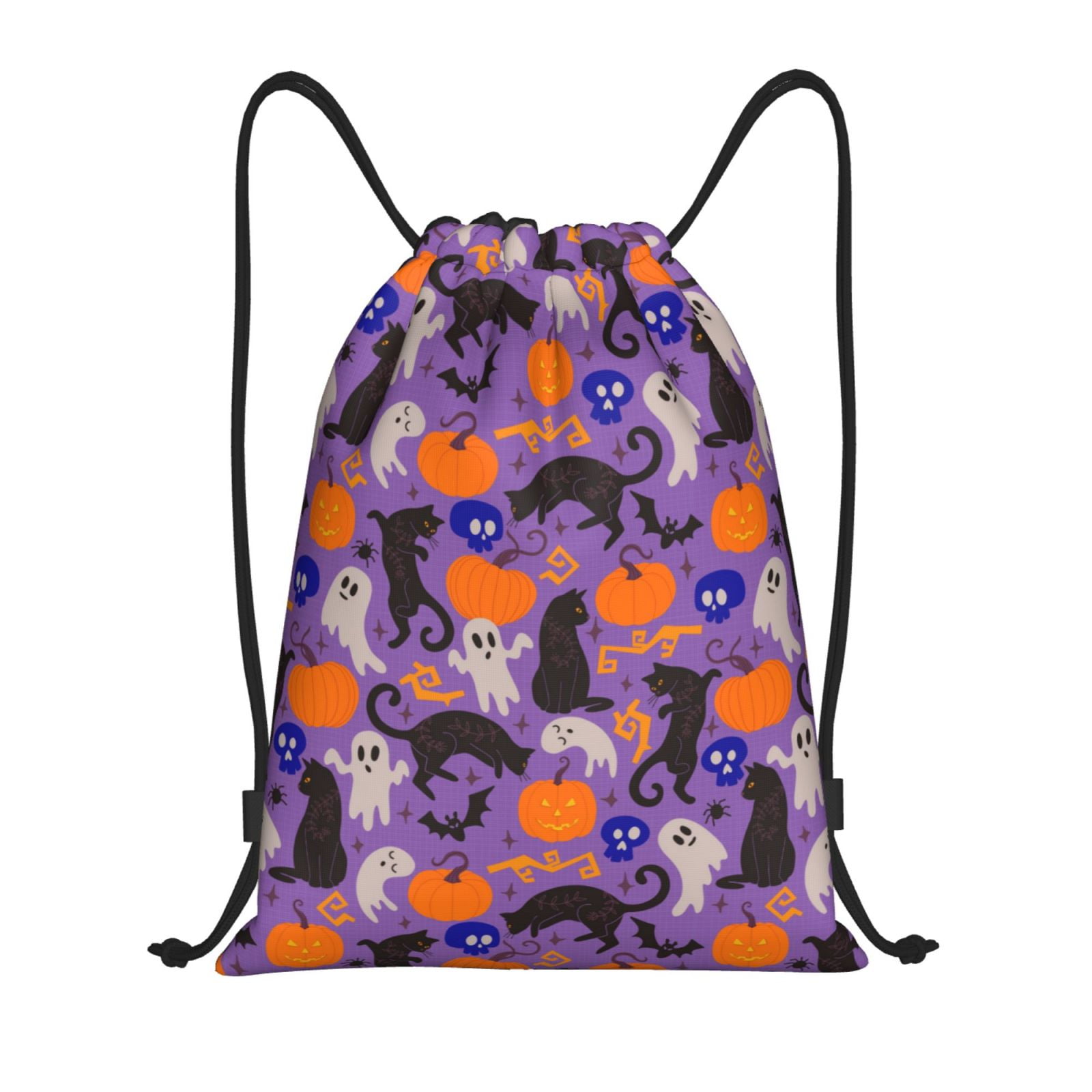 Drawstring Backpack - Halloween Black Cats Splash Proof Small ...