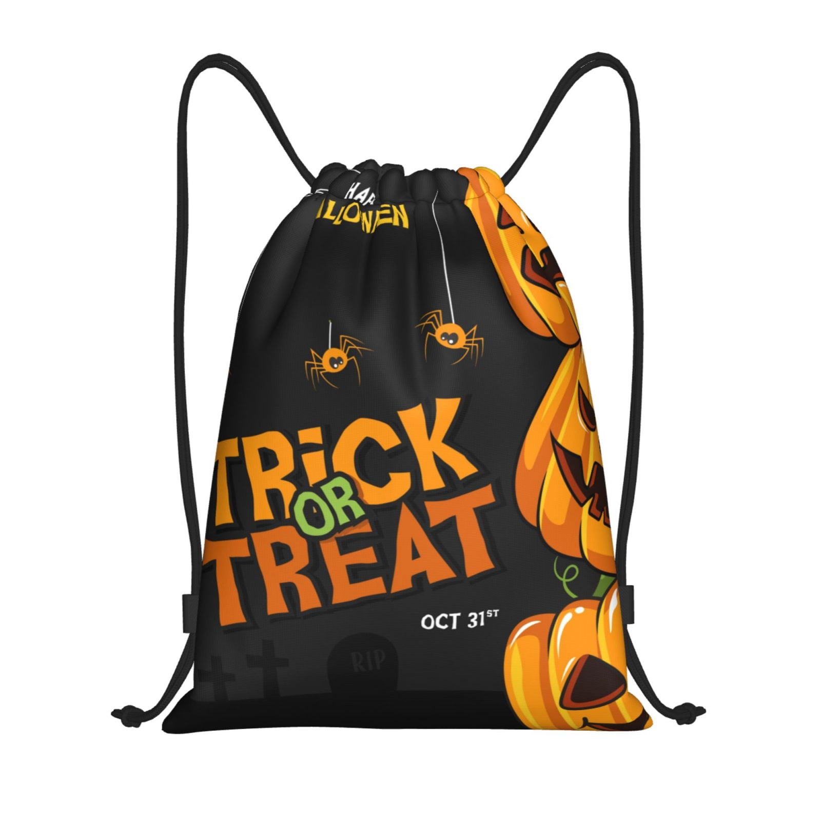 Drawstring Backpack, Halloween Pumpkin Trick or Treat k Light ...