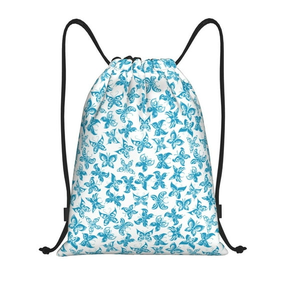 Drawstring Backpack, Hand drawn butterflies_A Light Waterproof Sports ...