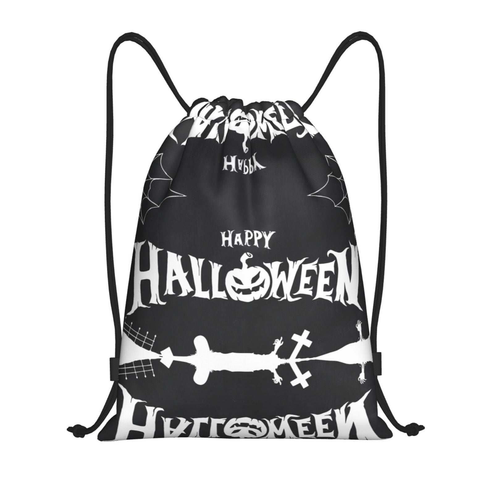Drawstring Backpack - Happy Halloween Black Splash Proof Small ...