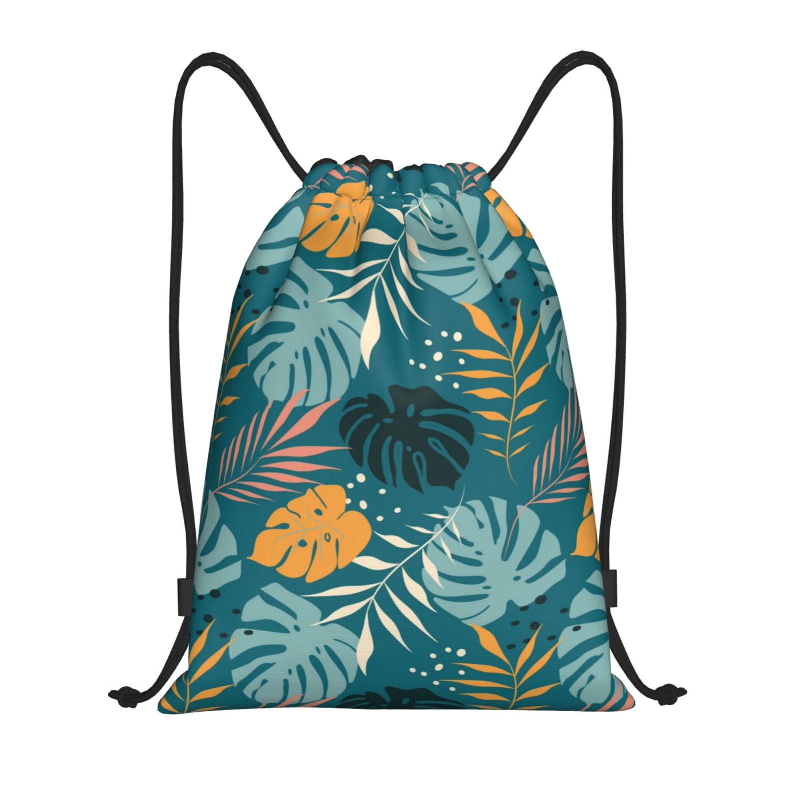 Drawstring Backpack - Hawaiian Style Cyan Blue Splash Proof Small ...