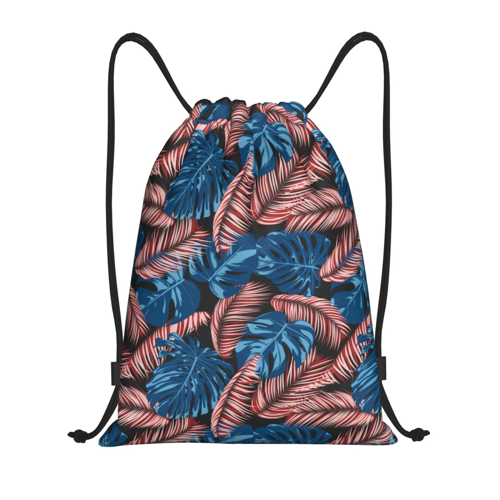 Drawstring Backpack - Hawaiian Style Leaves Splash Proof Small ...