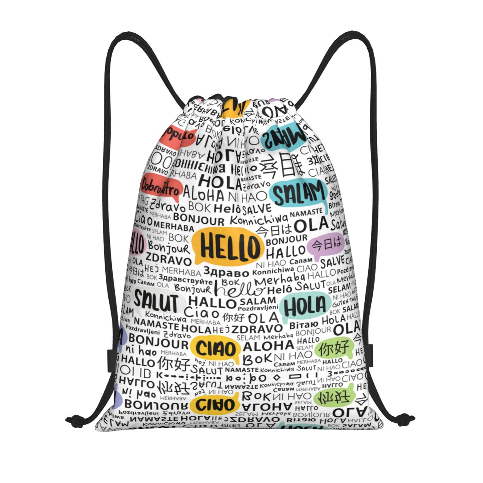 Drawstring Backpack - Hello Splash Proof Small Drawstring Gym Bag for ...