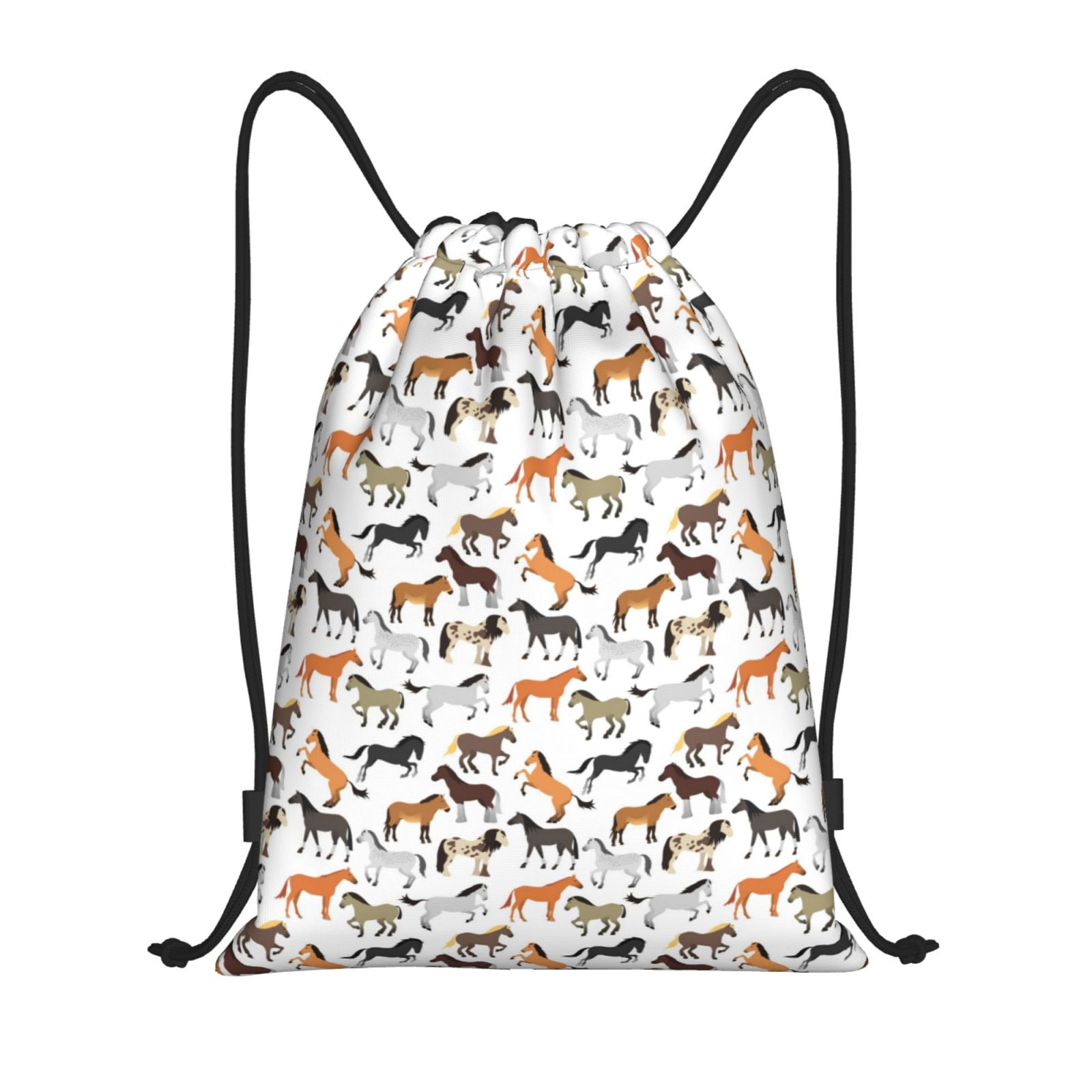Drawstring Backpack - Horse Splash Proof Small Drawstring Gym Bag for ...