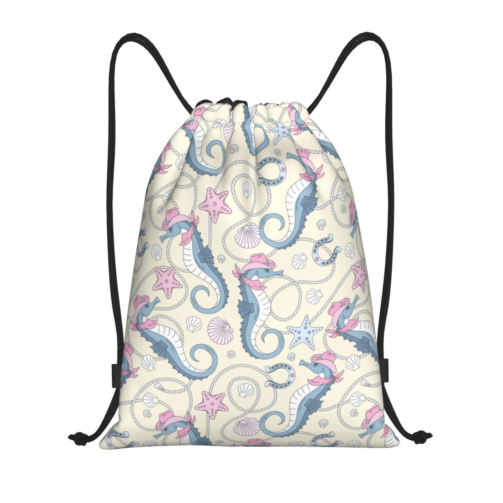 Drawstring Backpack Howdy sea horse cowboy western Sports Gym Bag for ...