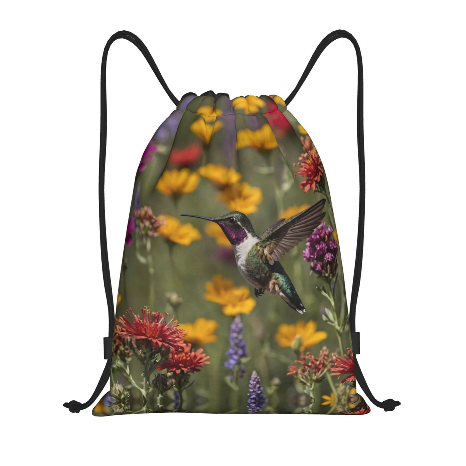 Drawstring Backpack - Humming Bird Splash Proof Small Drawstring Gym ...
