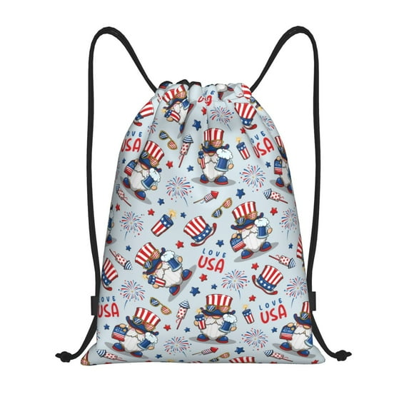 Drawstring Backpack, I Love USA Light Waterproof Sports Gym Bag Draw ...