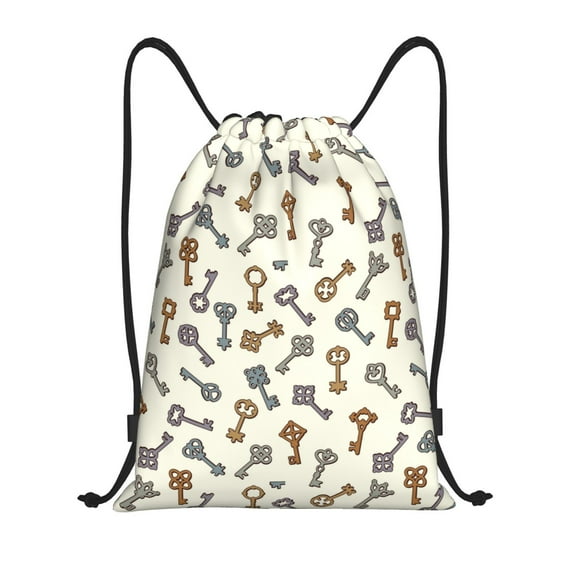 Drawstring Backpack, Keys1 Light Waterproof Sports Gym Bag Draw String ...