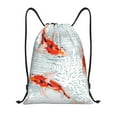 Drawstring Backpack - Koi Fish Corals,Spring Summer Splash Proof Small ...