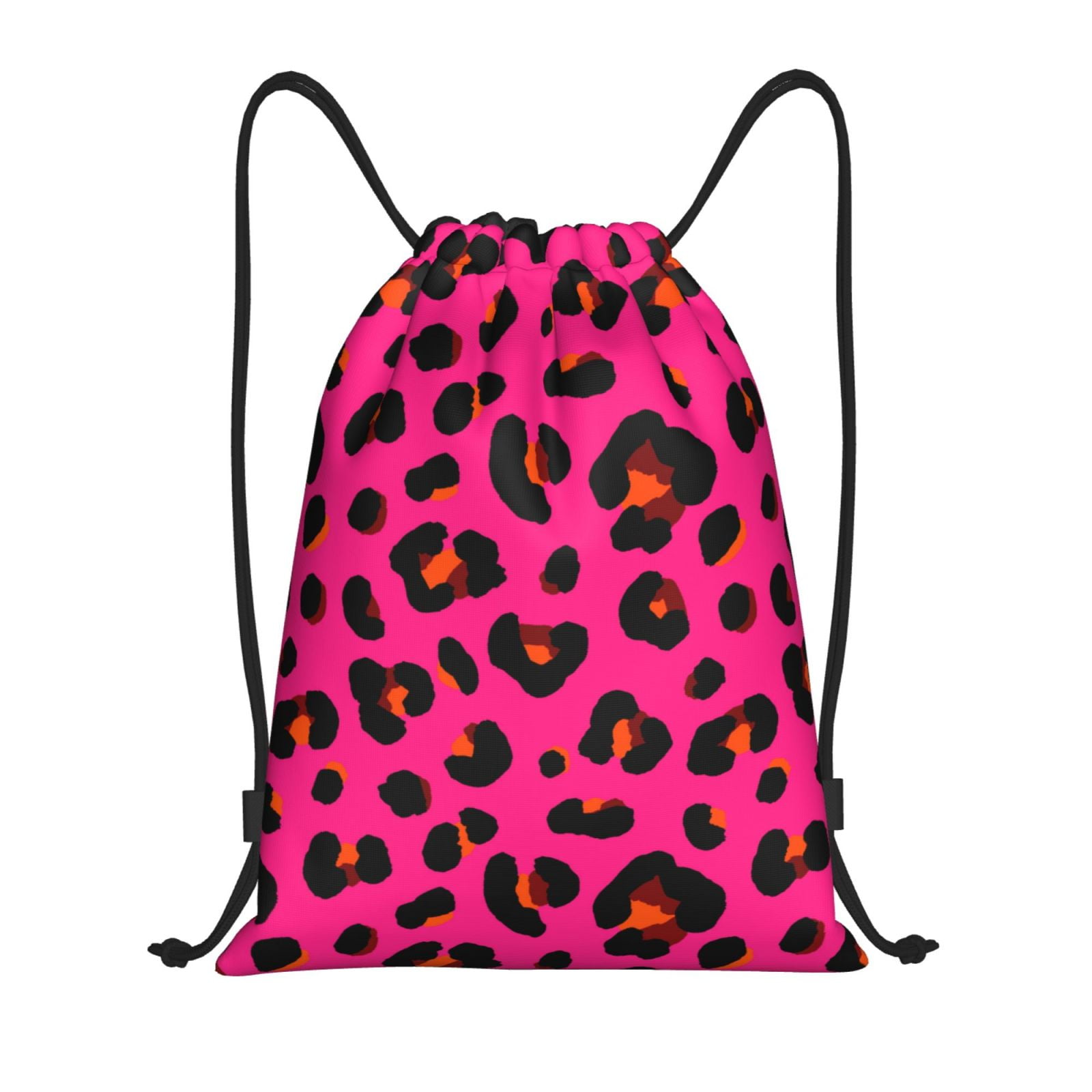Drawstring Backpack - Large Leopard red print Splash Proof Small ...