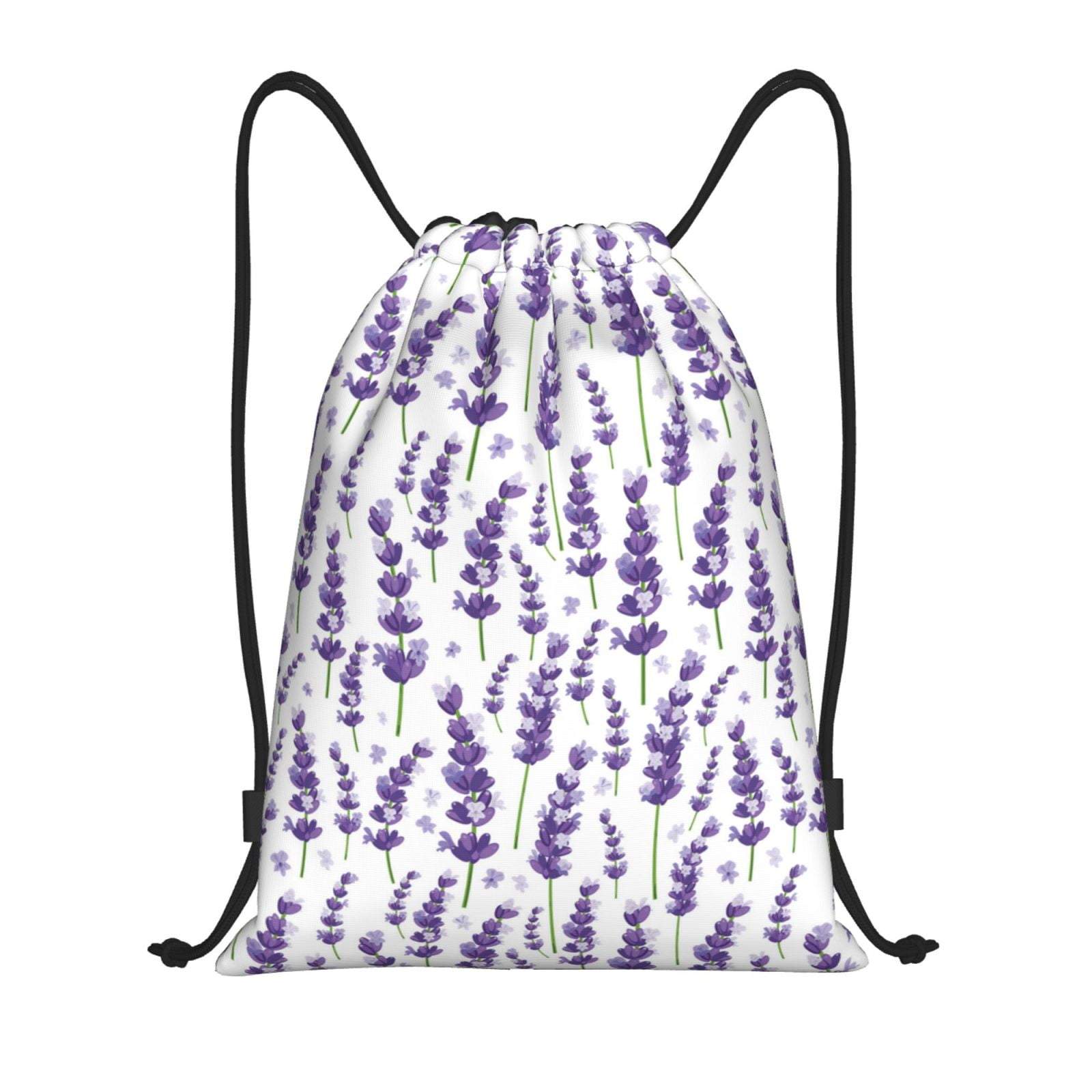 Drawstring Backpack Lavender Flowers Purple Sports Gym Bag for Men ...
