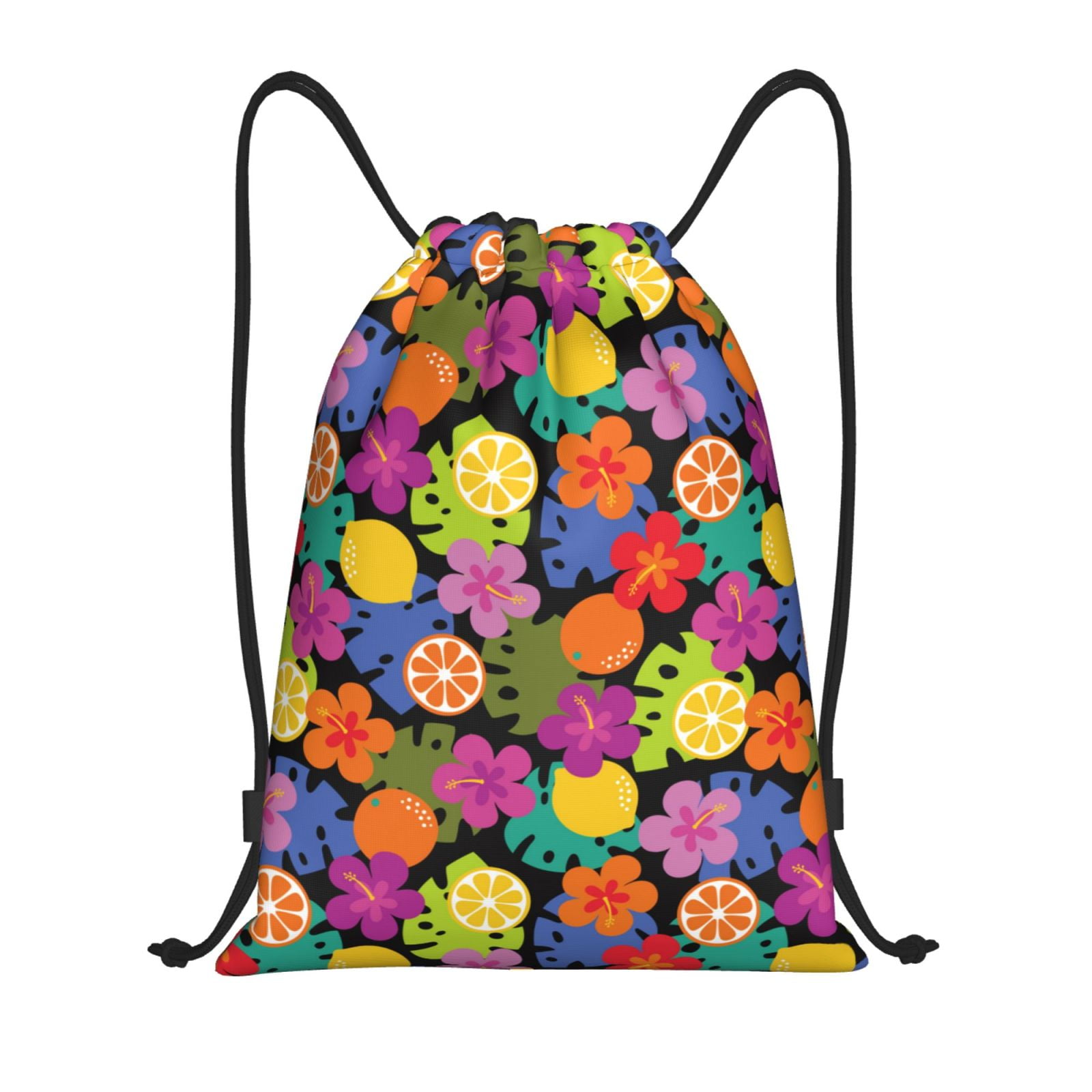 Drawstring Backpack - Lemon Flower colorful Cheer Gym Bag for Women Men ...