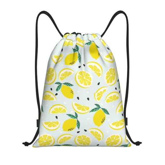 Drawstring Backpack, Lemon leaves Light Waterproof Sports Gym Bag Draw ...