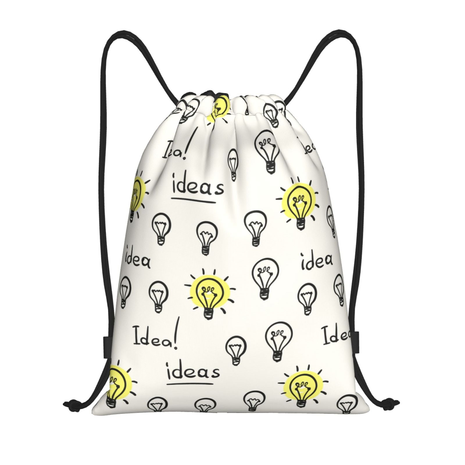 Drawstring Backpack, Light Bulb Pattern ider Light Waterproof Sports ...
