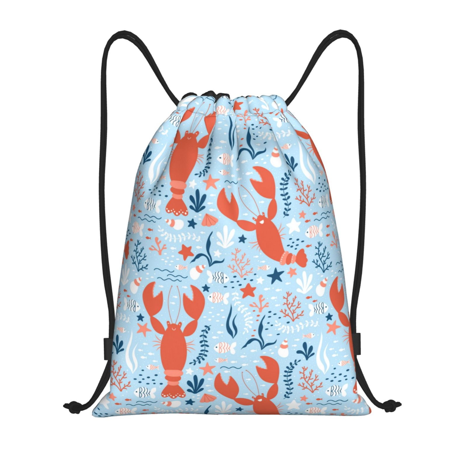 Drawstring Backpack - Lobsters Cheer Gym Bag for Women Men, Drawstring ...
