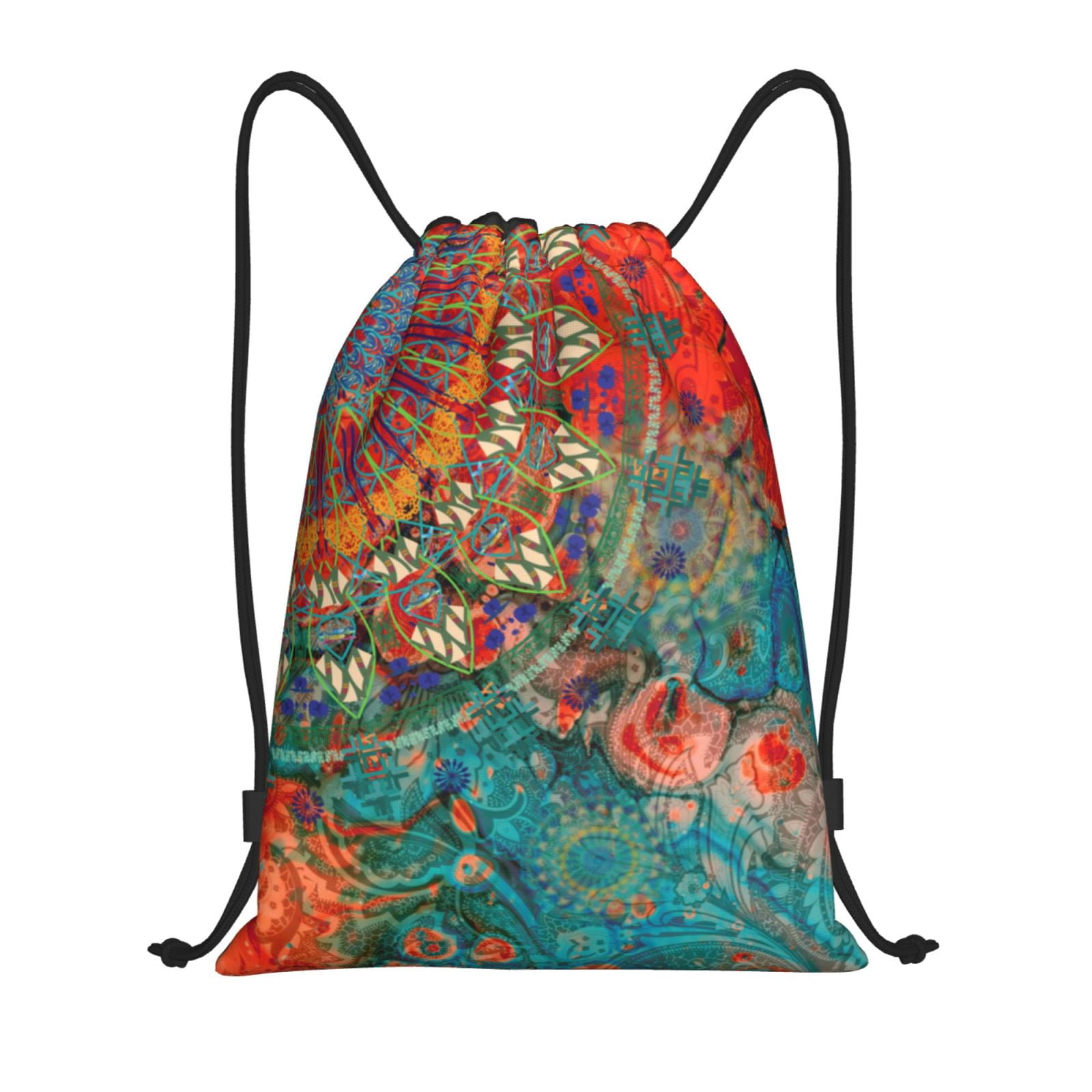 Drawstring Backpack - Mandala Colorful Gym Bag for Women Men Water ...