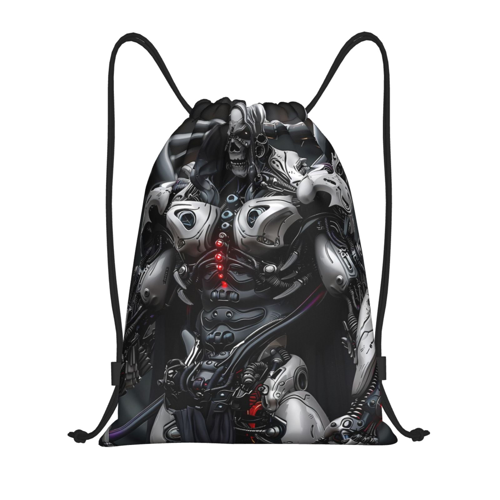 Drawstring Backpack Mecha Skeleton Warrior Sports Gym Bag for Men Women ...