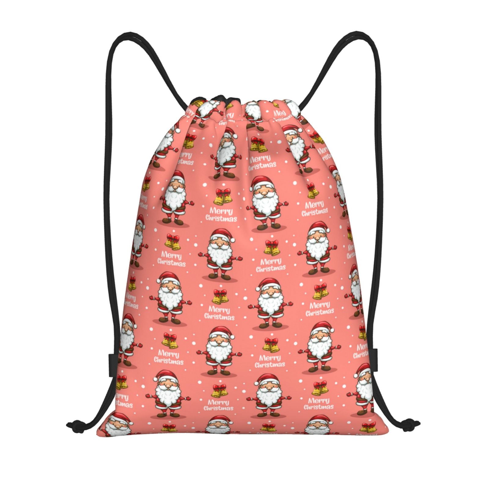 Drawstring Backpack - Merry Christmas Santa Claus Splash Proof Small ...