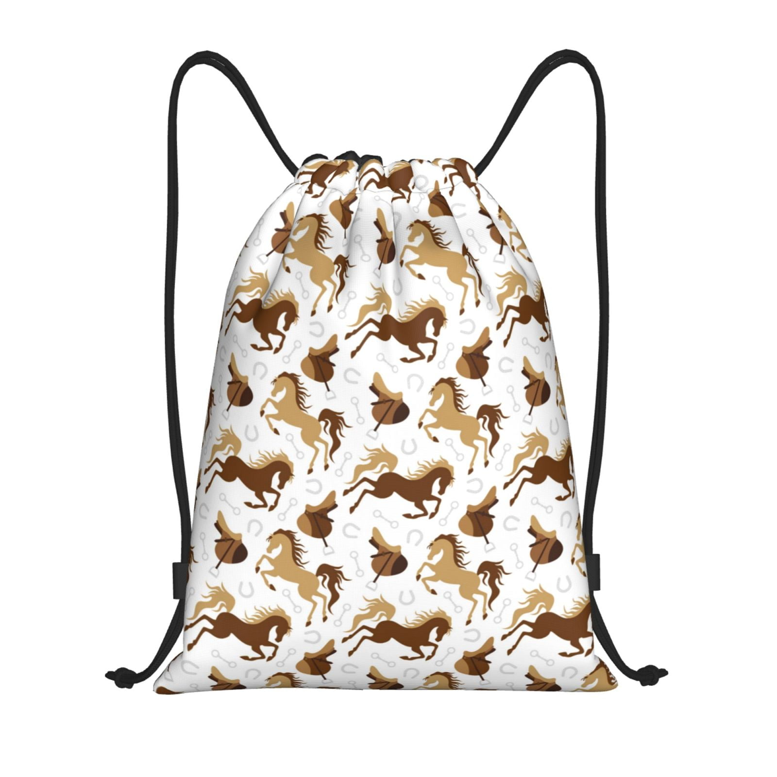 Drawstring Backpack - Minimalist Cool Horse Saddle Splash Proof Small ...