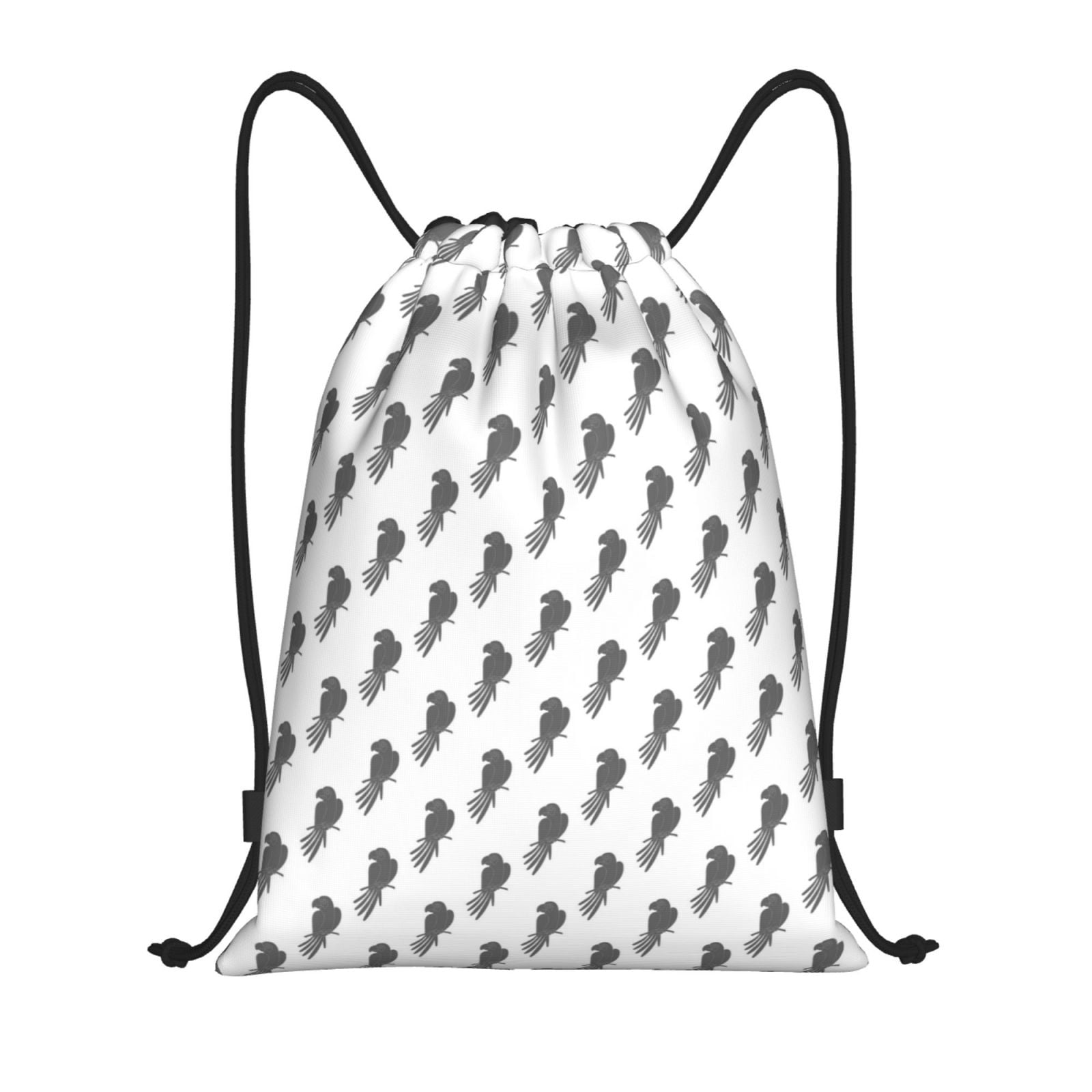 Drawstring Backpack - Minimalist Cute Parrot Gray Cheer Gym Bag for ...
