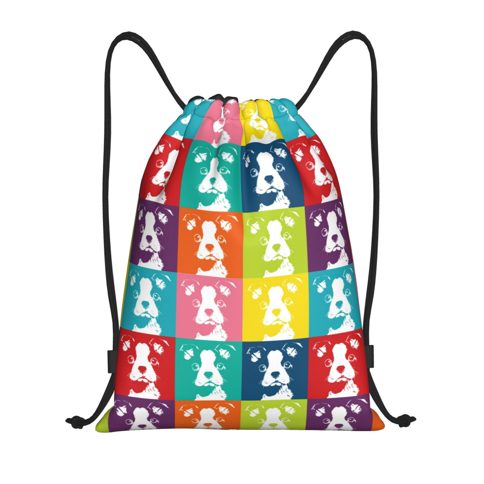 Drawstring Backpack Multicolor Cute French Bulldog Sports Gym Bag for ...