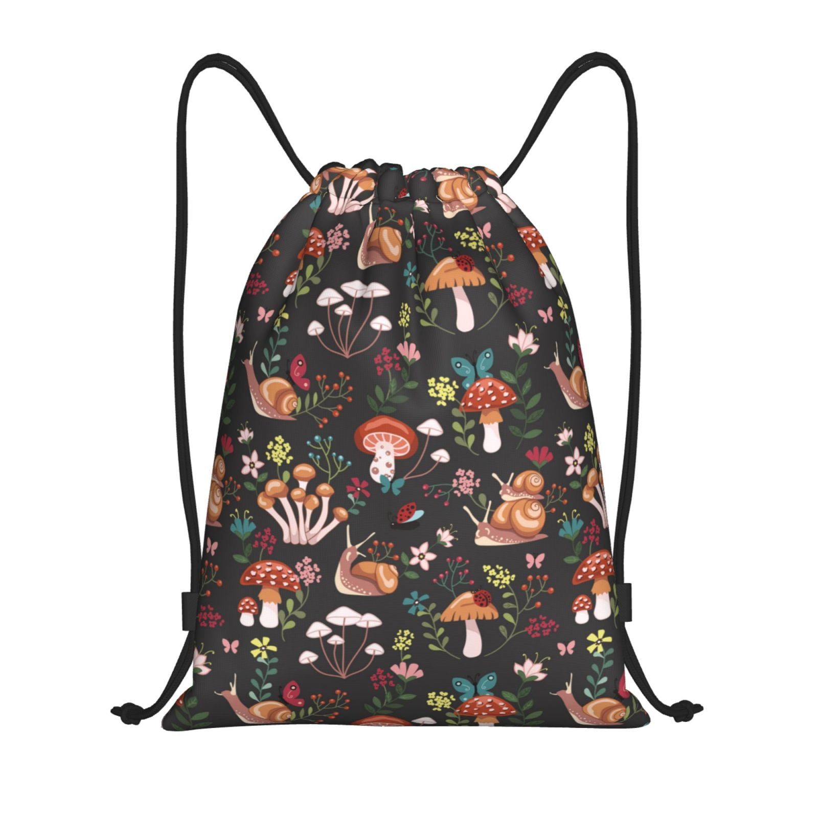 Drawstring Backpack Mushroom snail Sports Gym Bag for Men Women, Waterproof Drawstring Bags for ...
