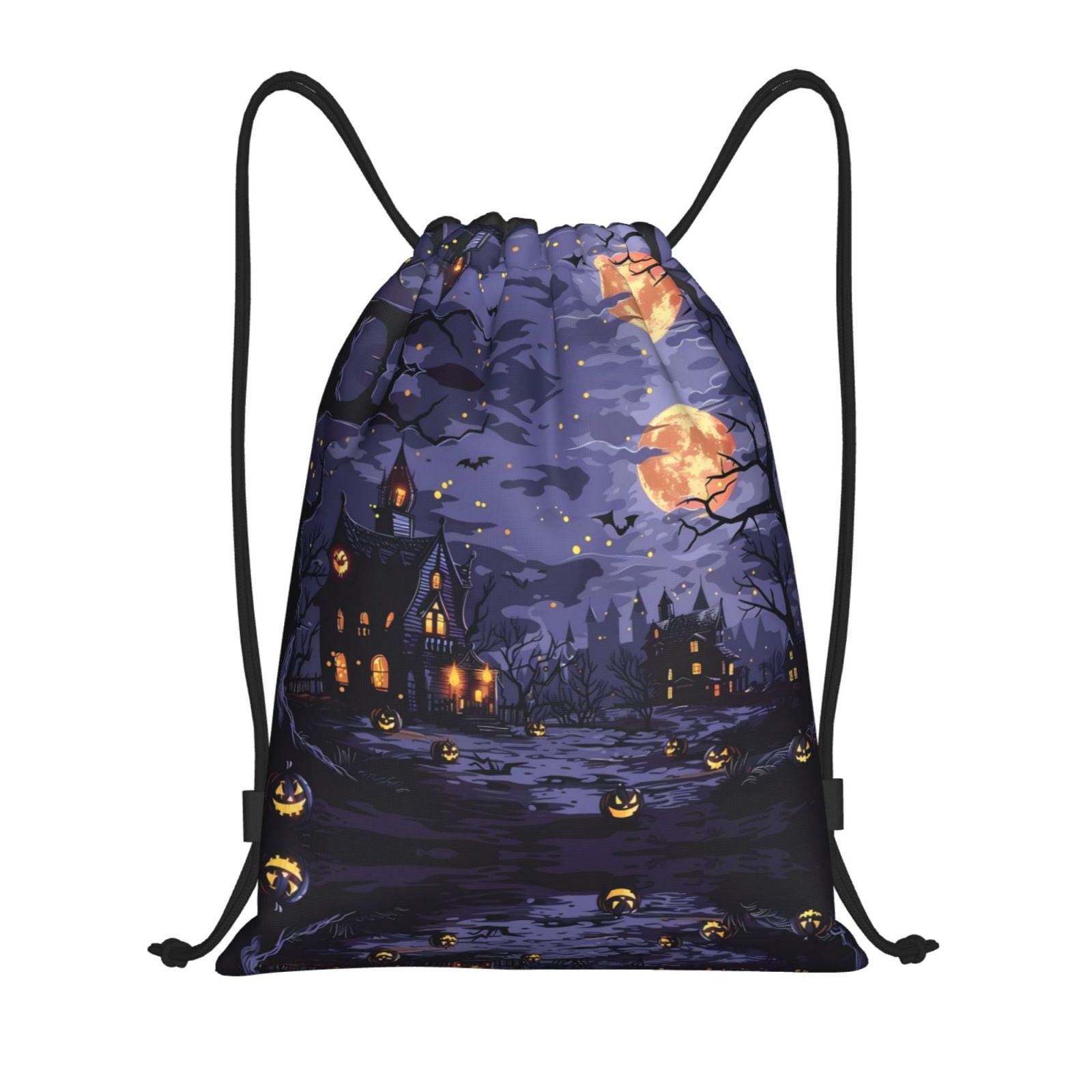 Drawstring Backpack - Mystery House Halloween Night Cheer Gym Bag for ...