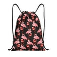 Drawstring Backpack, New Year Flamingo Light Waterproof Sports Gym Bag ...