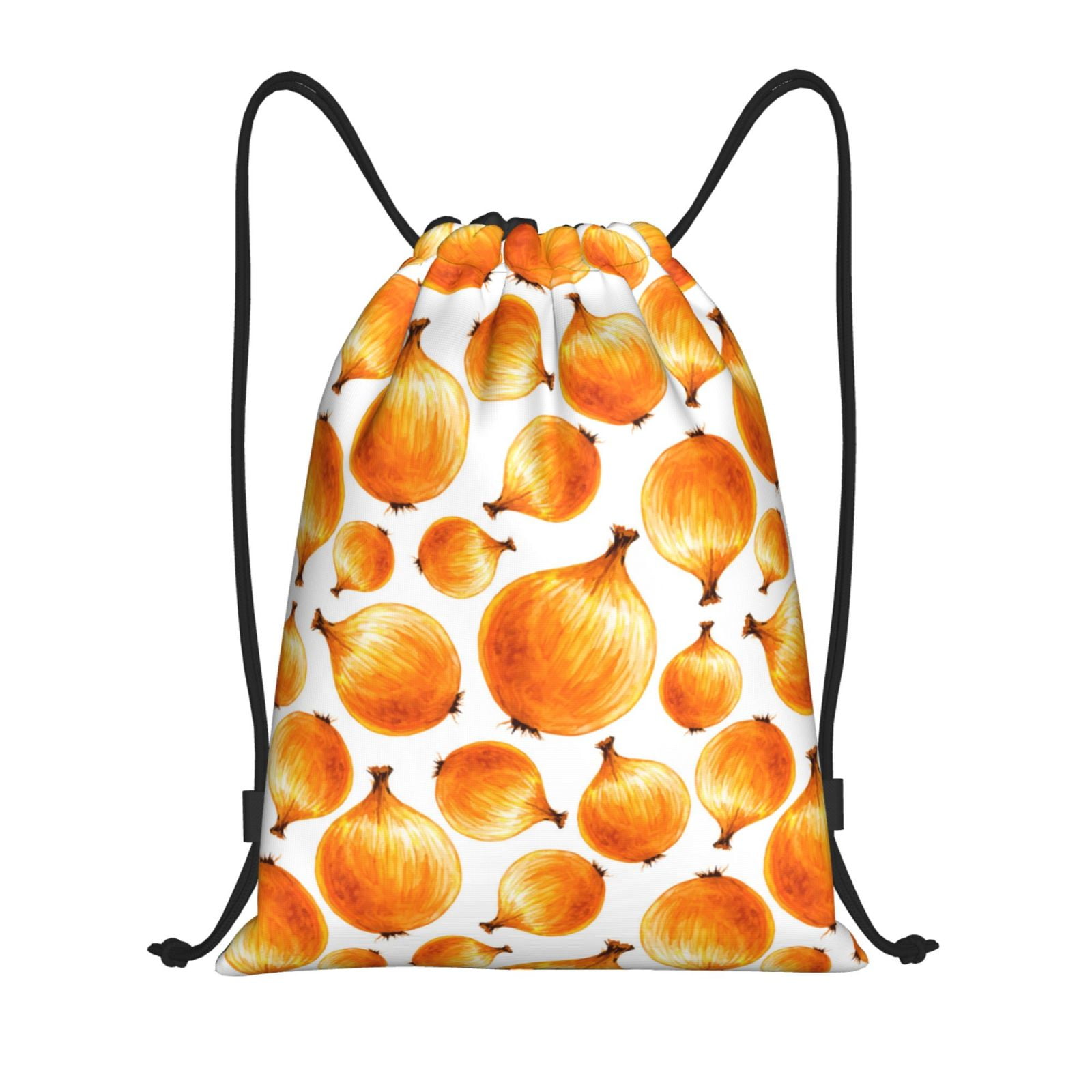 Drawstring Backpack - Onion Pattern orange Splash Proof Small ...