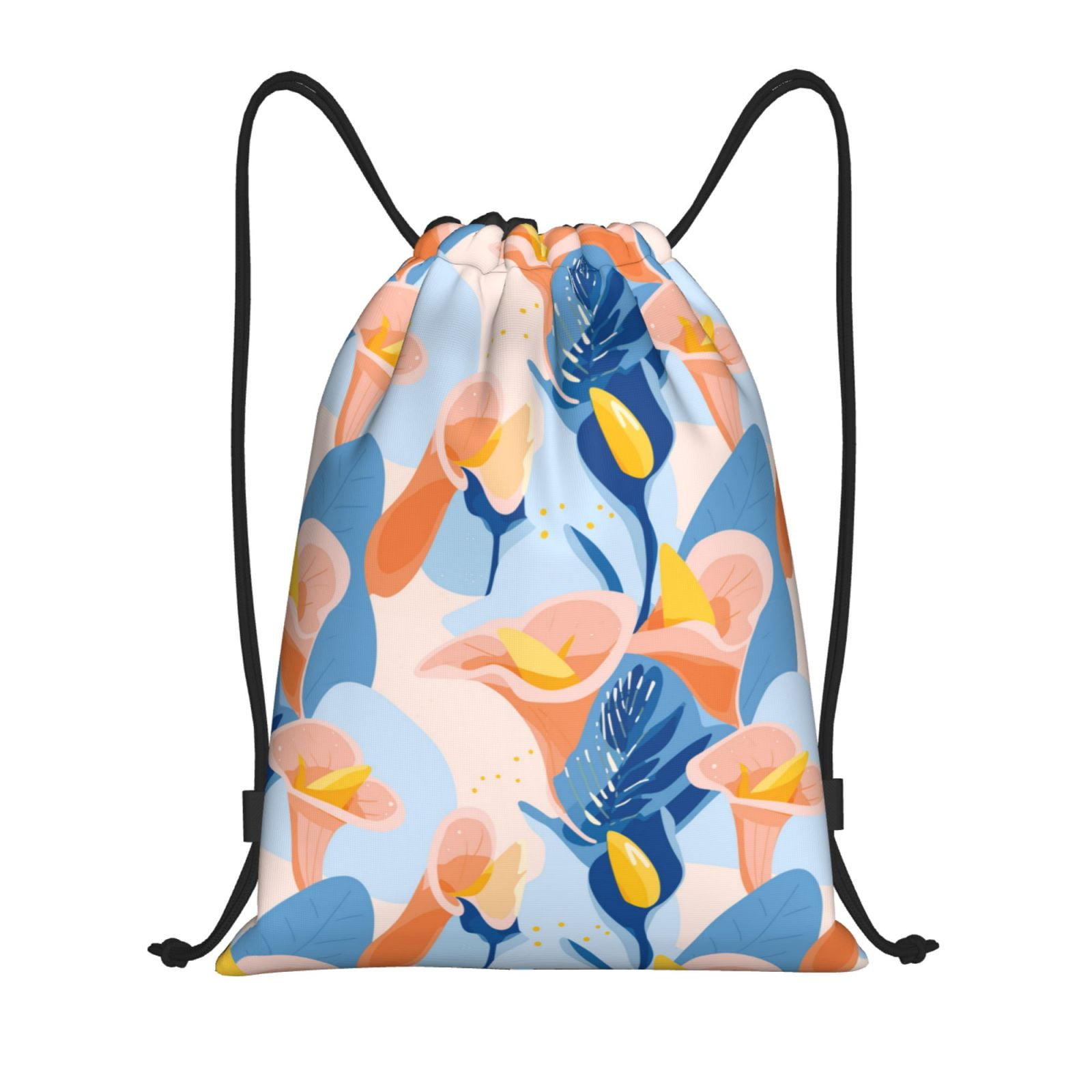 Drawstring Backpack - Orange Calla Lily Flowers Splash Proof Small ...