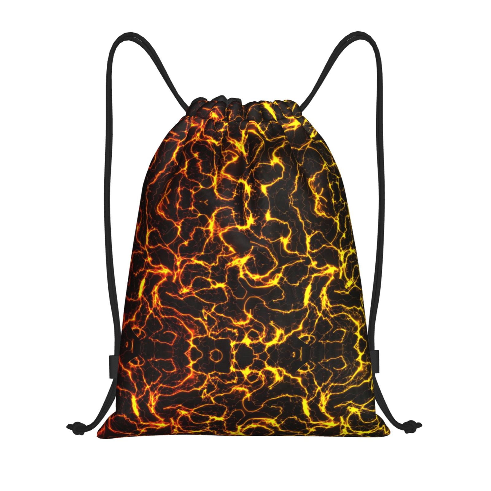 Drawstring Backpack - Orange Lightning Cheer Gym Bag for Women Men ...