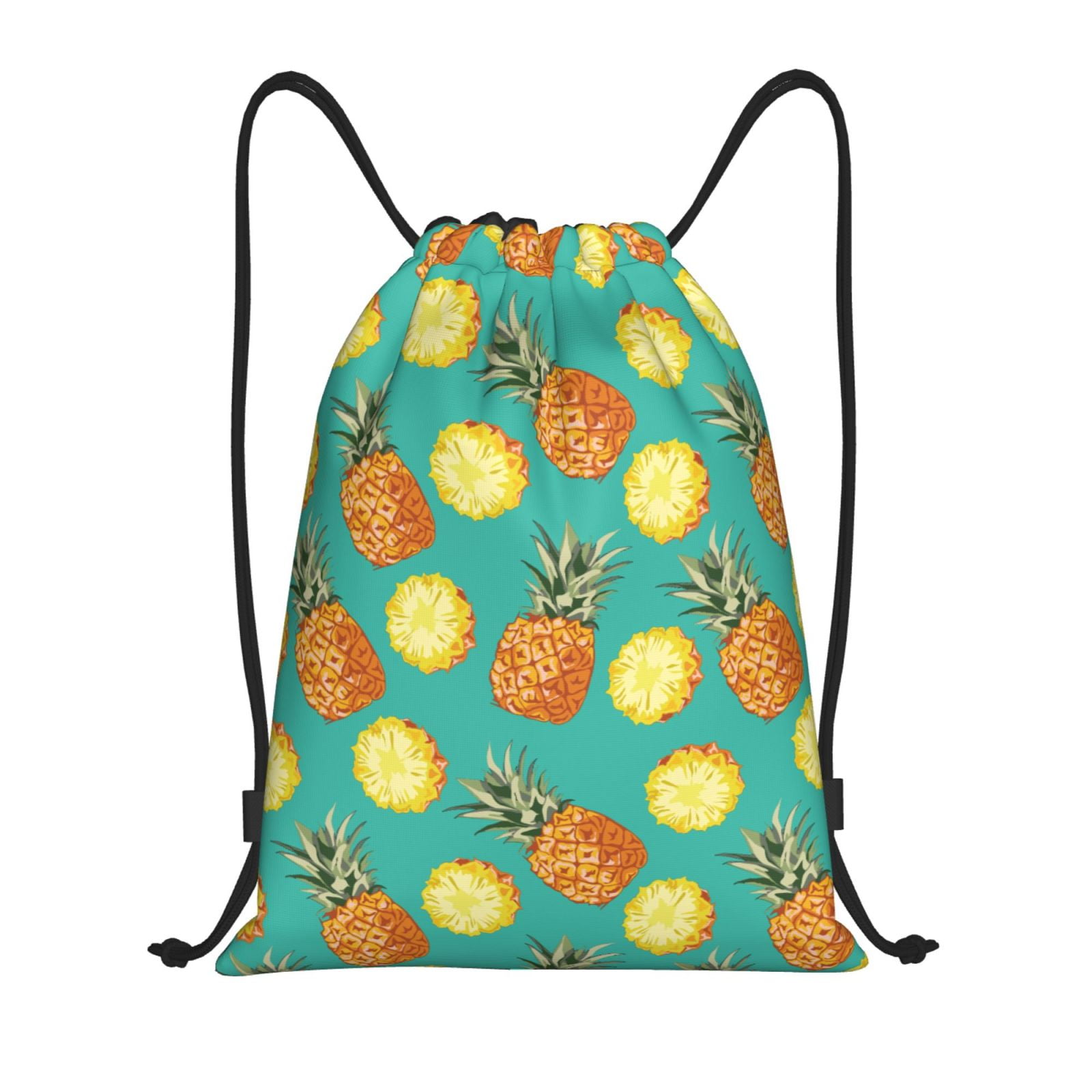 Drawstring Backpack, Orange Pineapple Light Waterproof Sports Gym Bag ...
