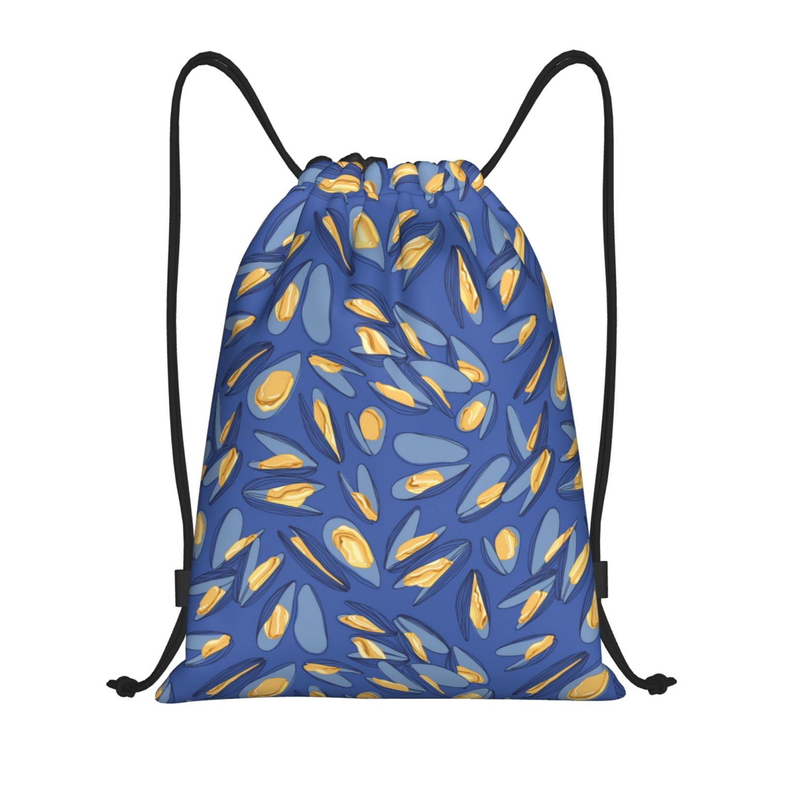 Drawstring Backpack, Orange Shells Light Waterproof Sports Gym Bag Draw ...