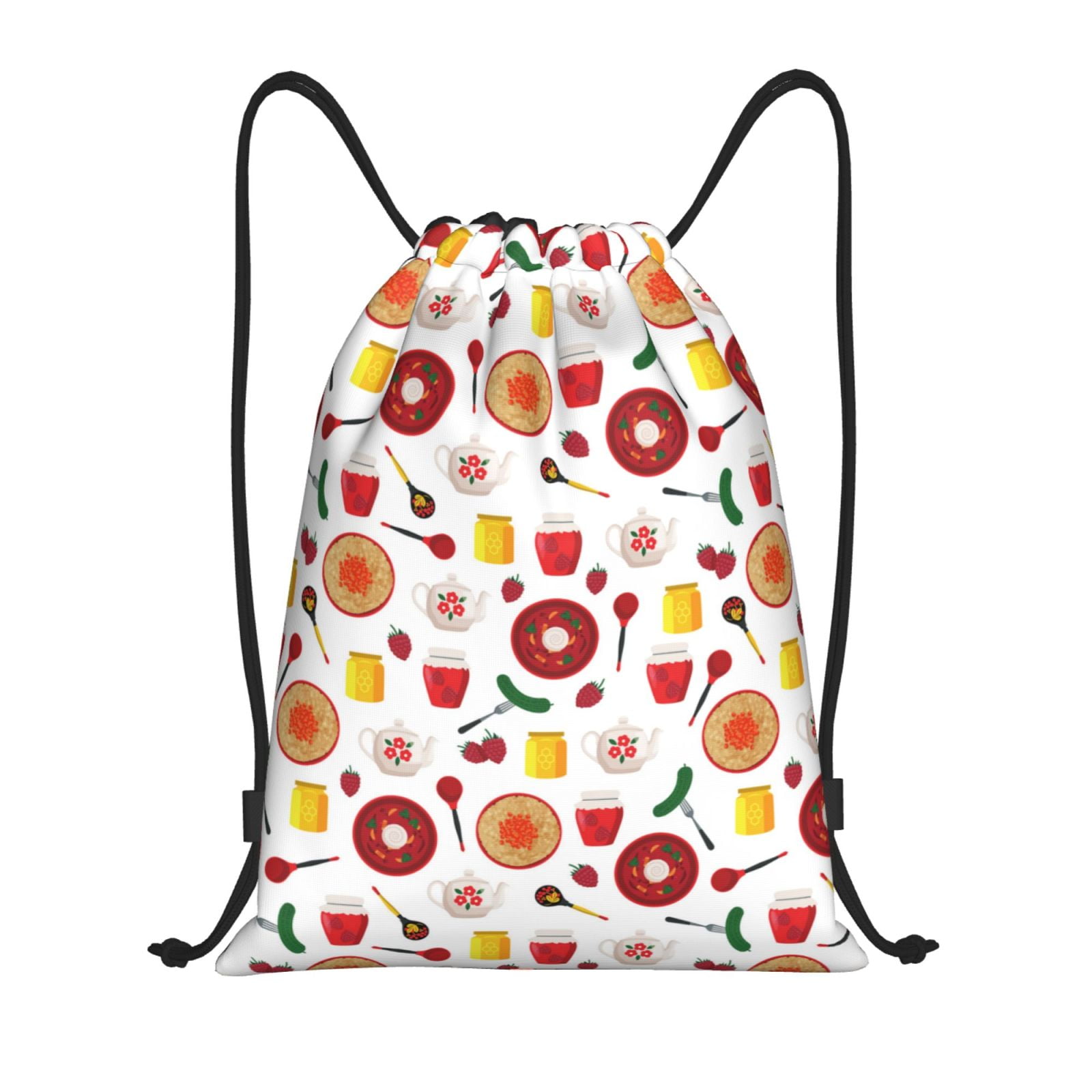 Drawstring Backpack - Oriental cuisine Splash Proof Small Drawstring ...
