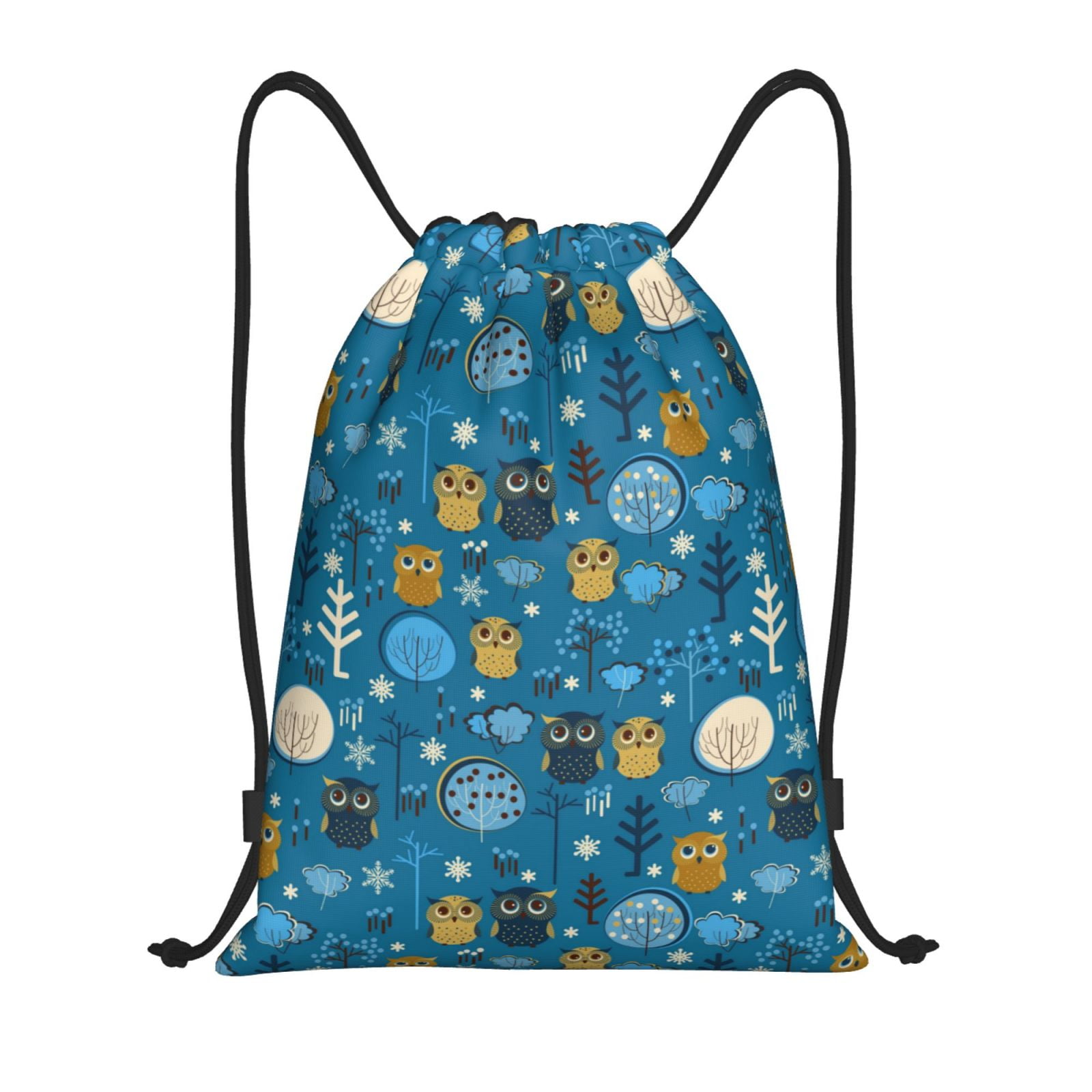 Drawstring Backpack - Owls And Trees Cheer Gym Bag for Women Men ...