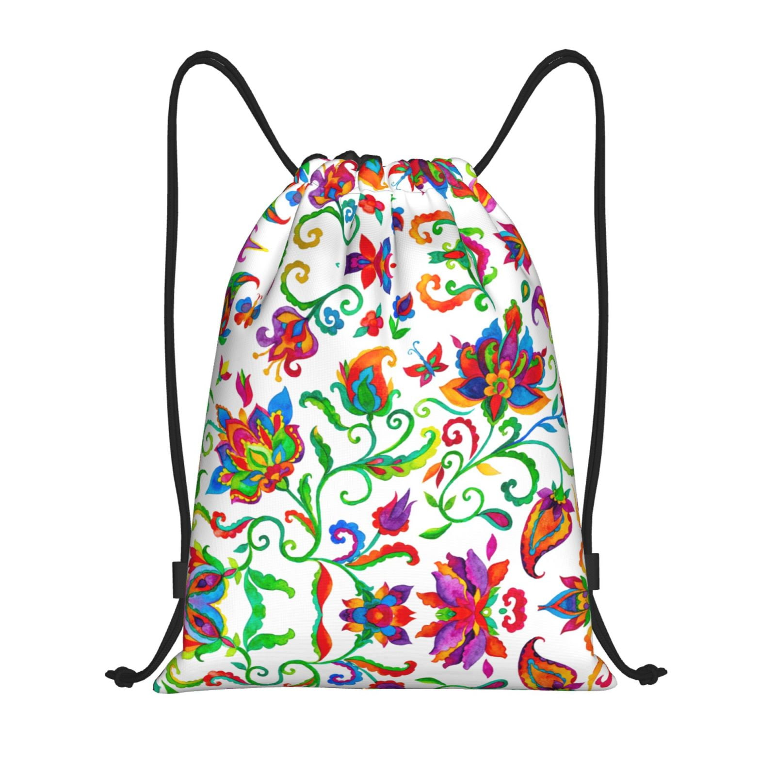 Drawstring Backpack - Paisley Cheer Gym Bag for Women Men, Drawstring ...