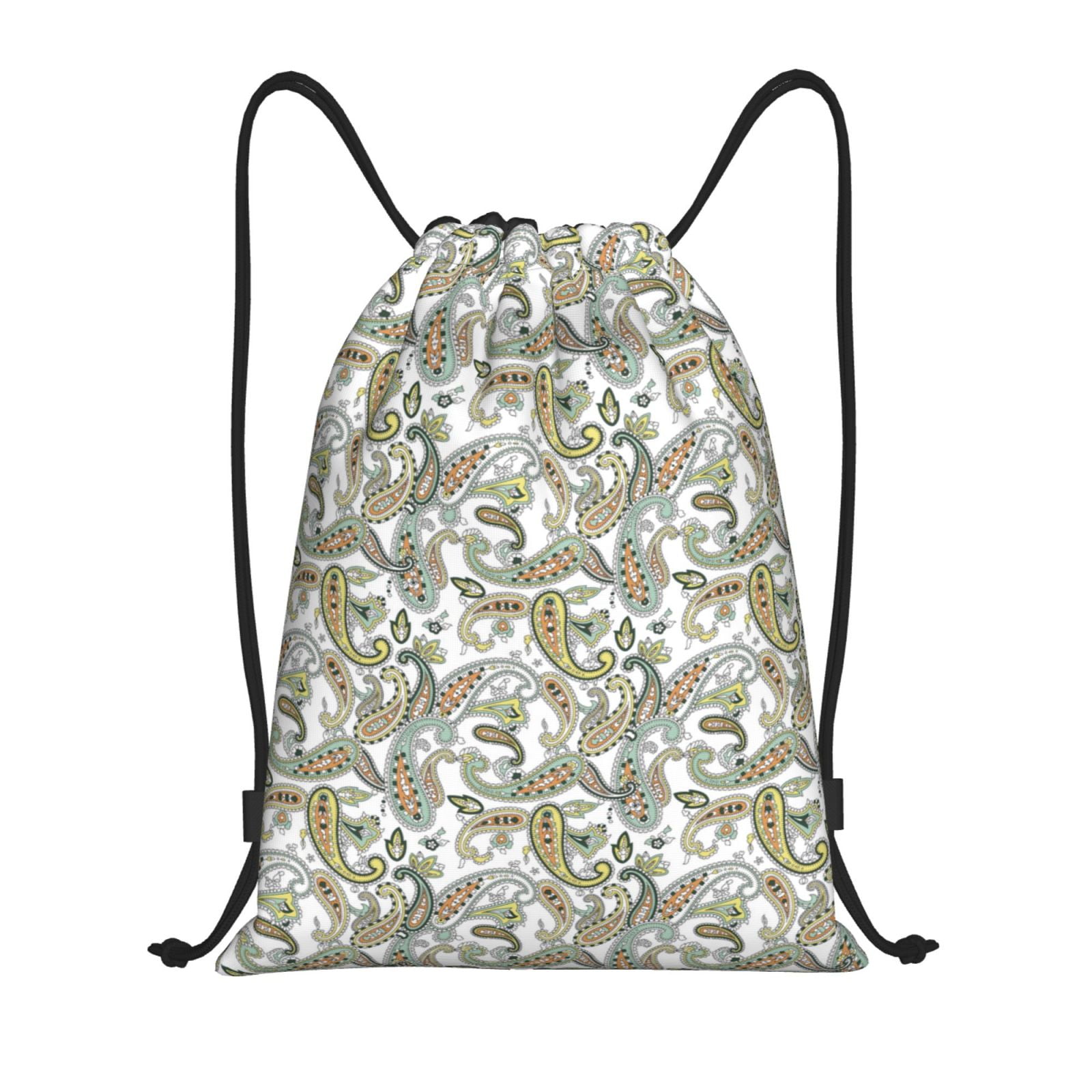 Drawstring Backpack, Paisley Pattern No.90109 Light Waterproof Sports ...