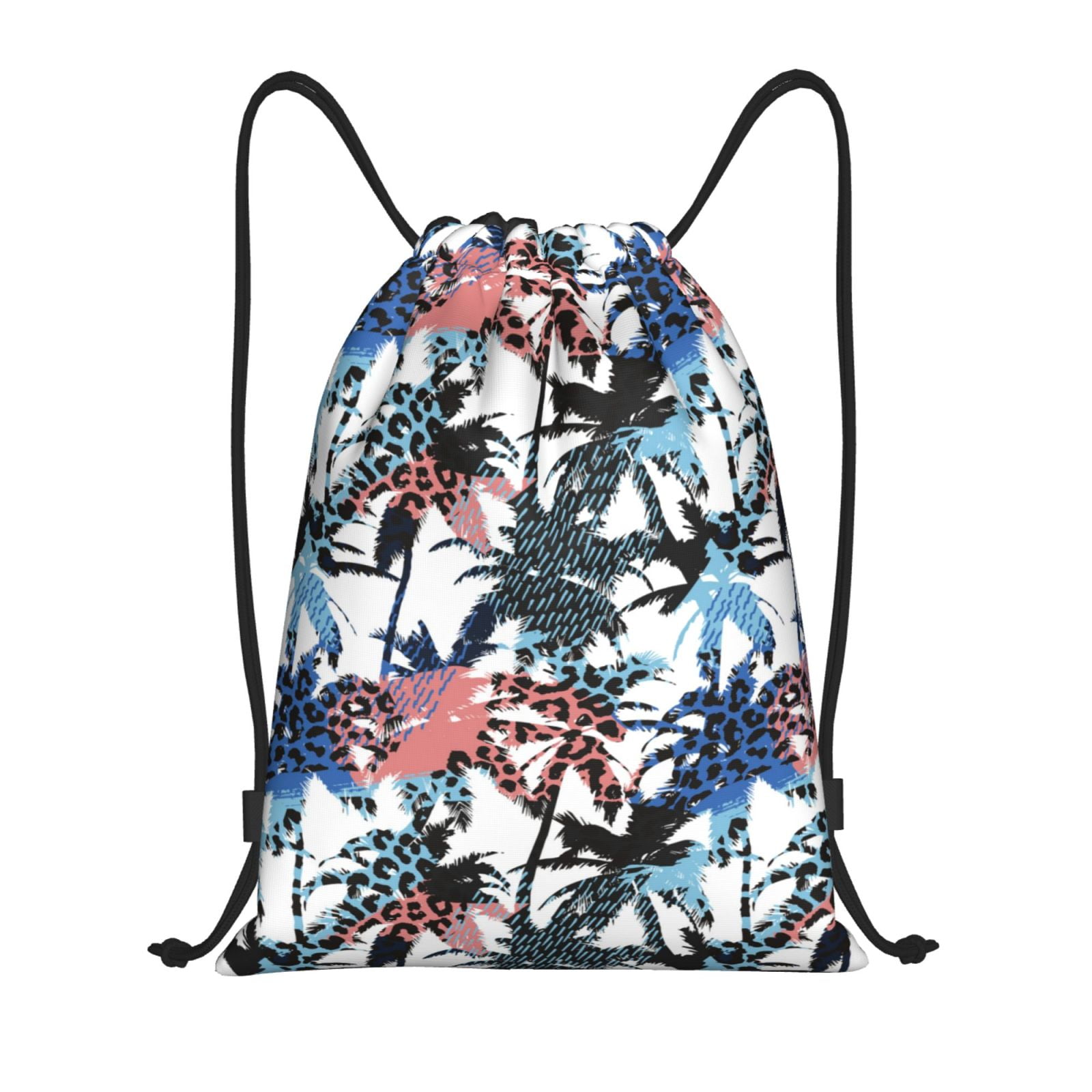 Drawstring Backpack - Palm tree doodle Splash Proof Small Drawstring ...