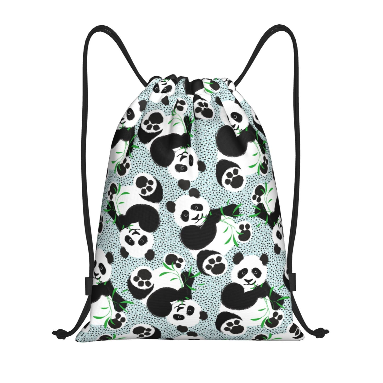 Drawstring Backpack - Panda And Eucalyptus Splash Proof Small ...