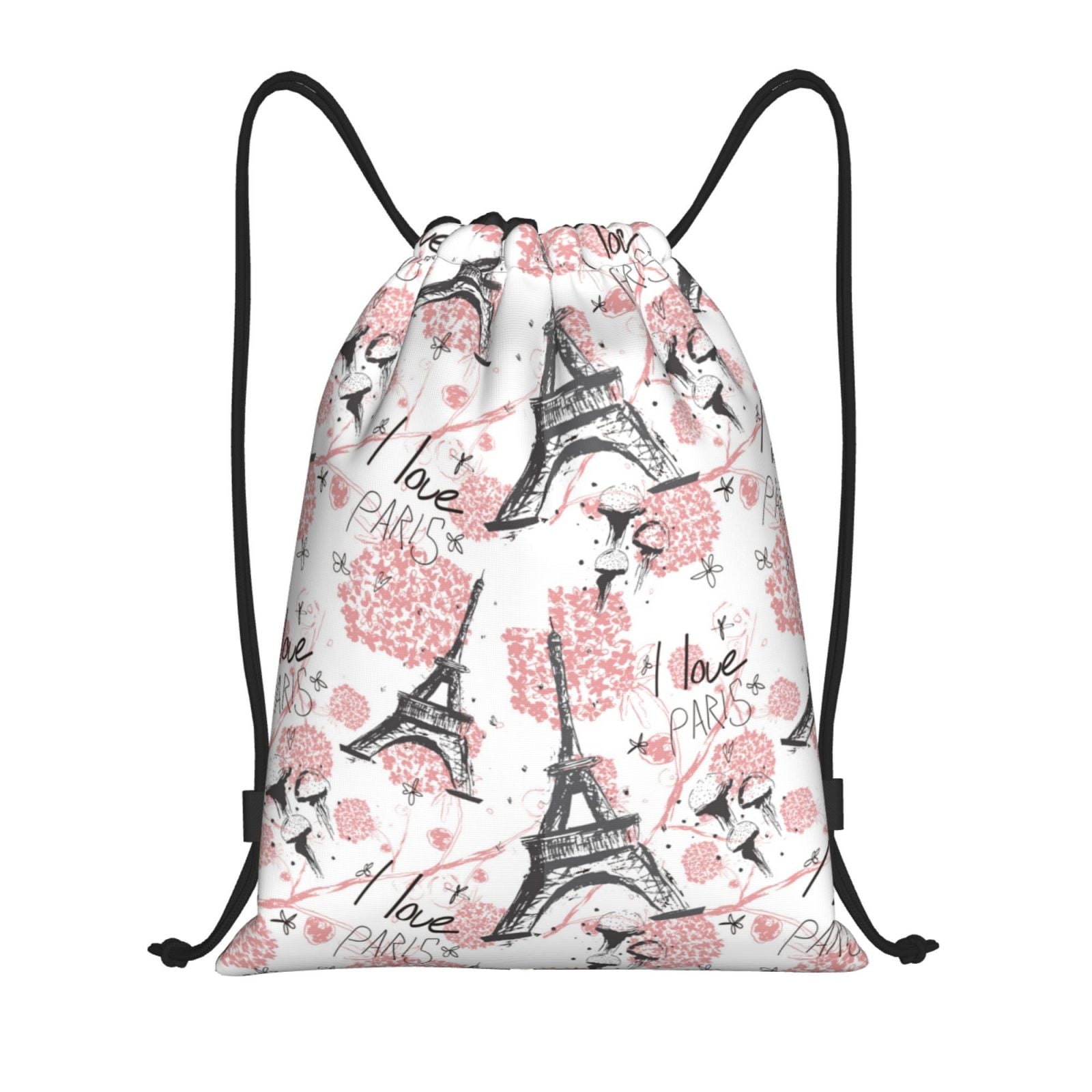 Drawstring Backpack, Paris Light Waterproof Sports Gym Bag Draw String ...