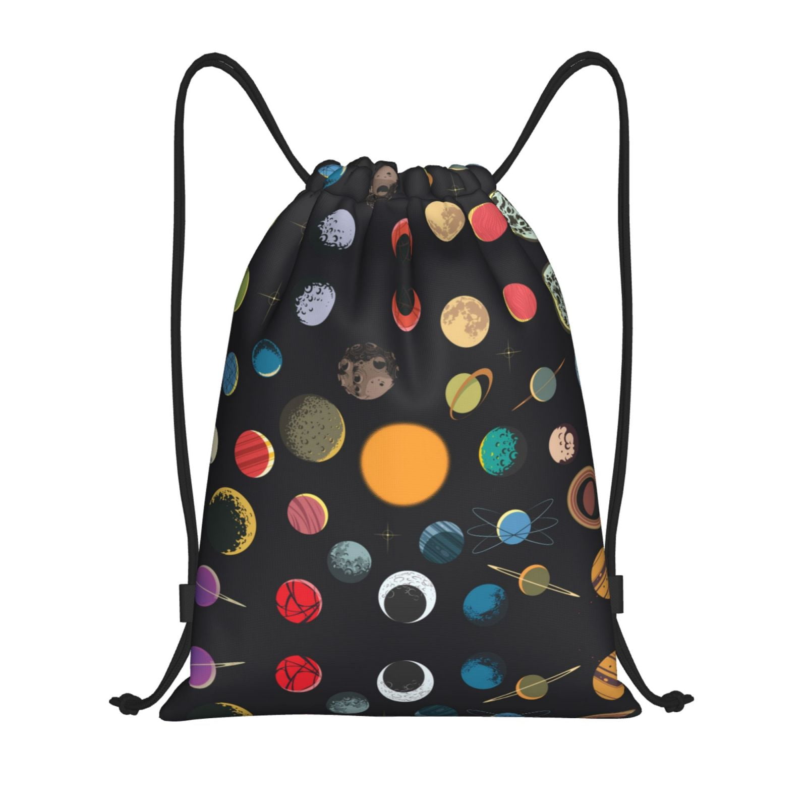 Drawstring Backpack, Planets And Their Moons Light Waterproof Sports ...
