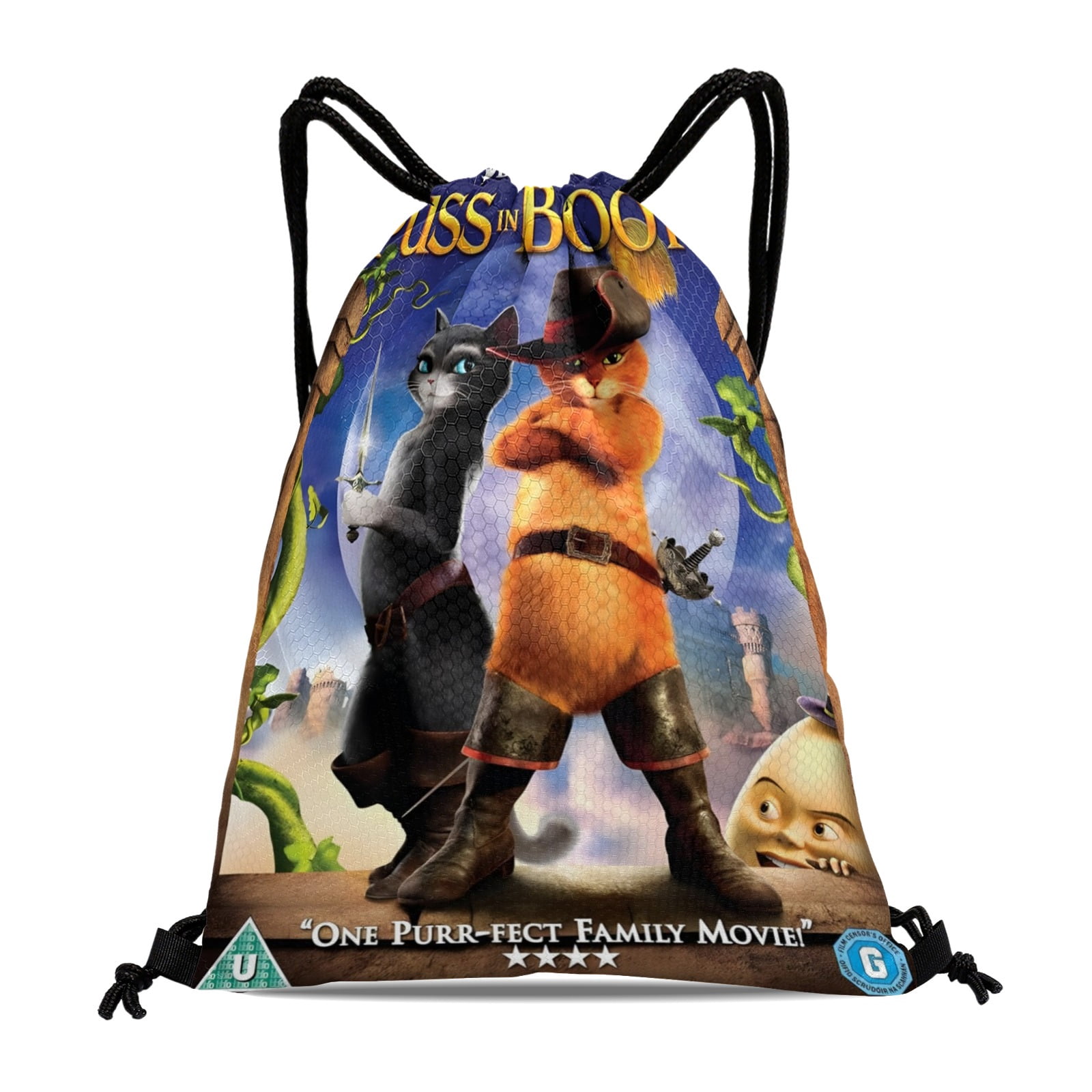 Drawstring Backpack for Puss in Boots Drawstring Pocket Adults Women ...