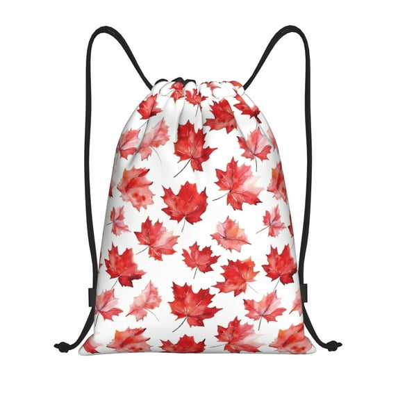 Drawstring Backpack, Realistic Maple Leaf Light Waterproof Sports Gym ...